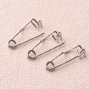 30pcs Small Pin Brooch Silvery Color 19*6mm Safety Pins Non Flat Pins ...