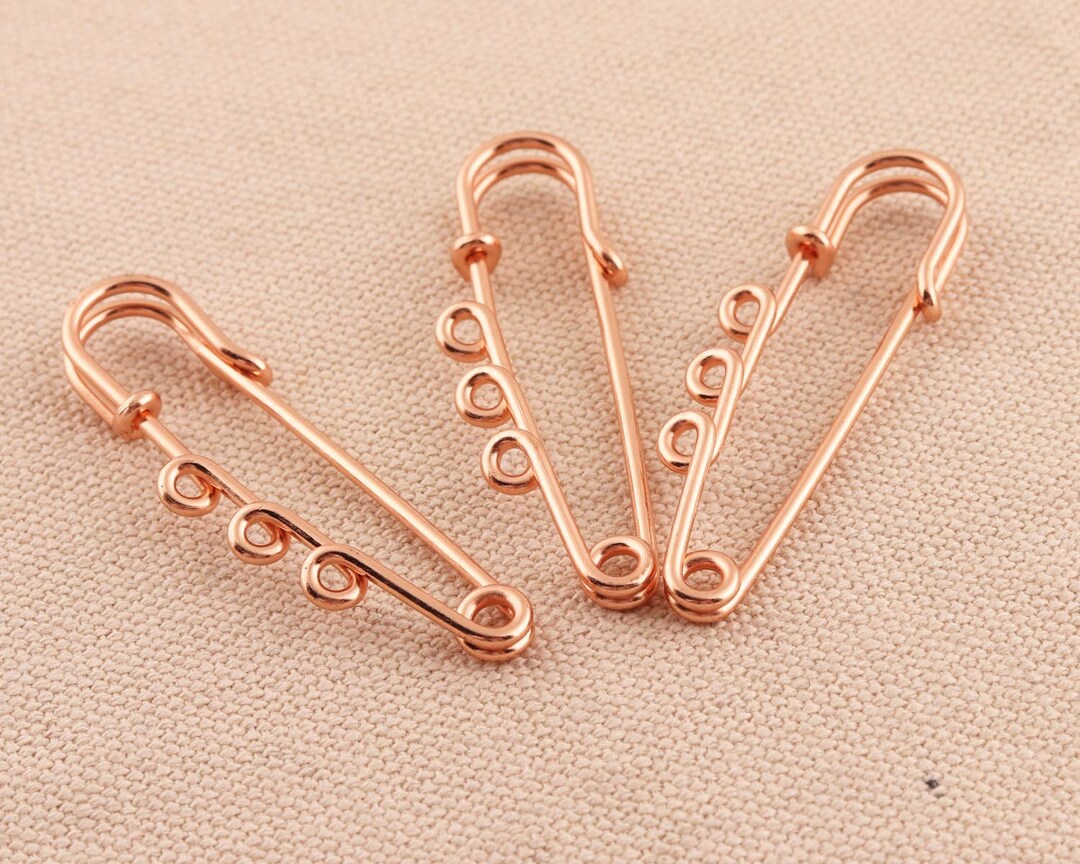 10pcs 50mm Safety Pins Brooch Pins Metal Shawl Kilt Pins Loops Pin for Earring Decoration ...