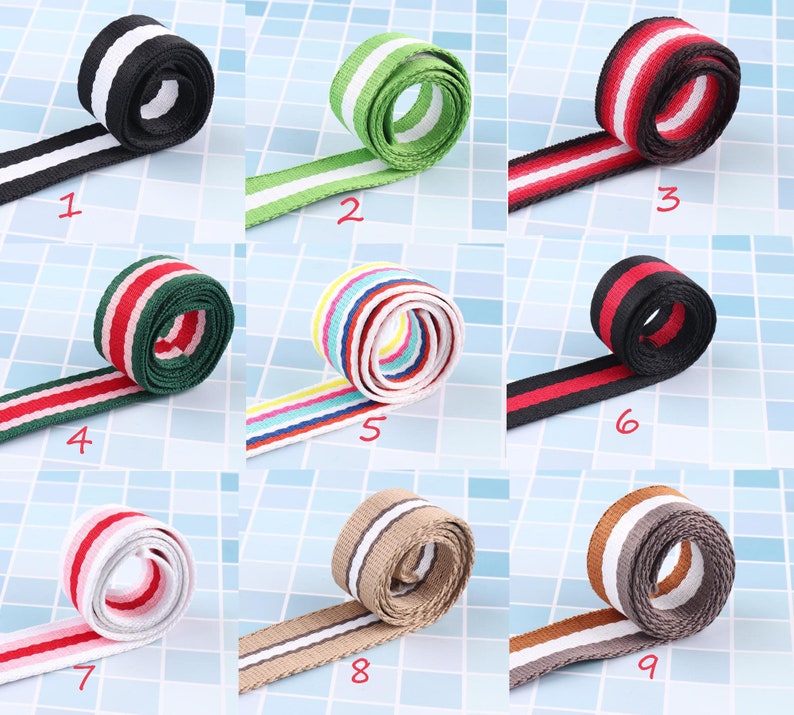 25mm 1inch Striped Webbing Nylon Colorful Key Fob Webbing - Etsy