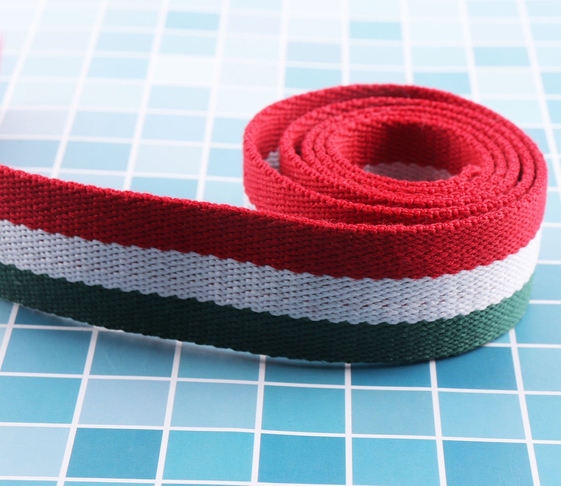 38mm Singelbandsoft Smooth Webbing redwhite and Green - Etsy