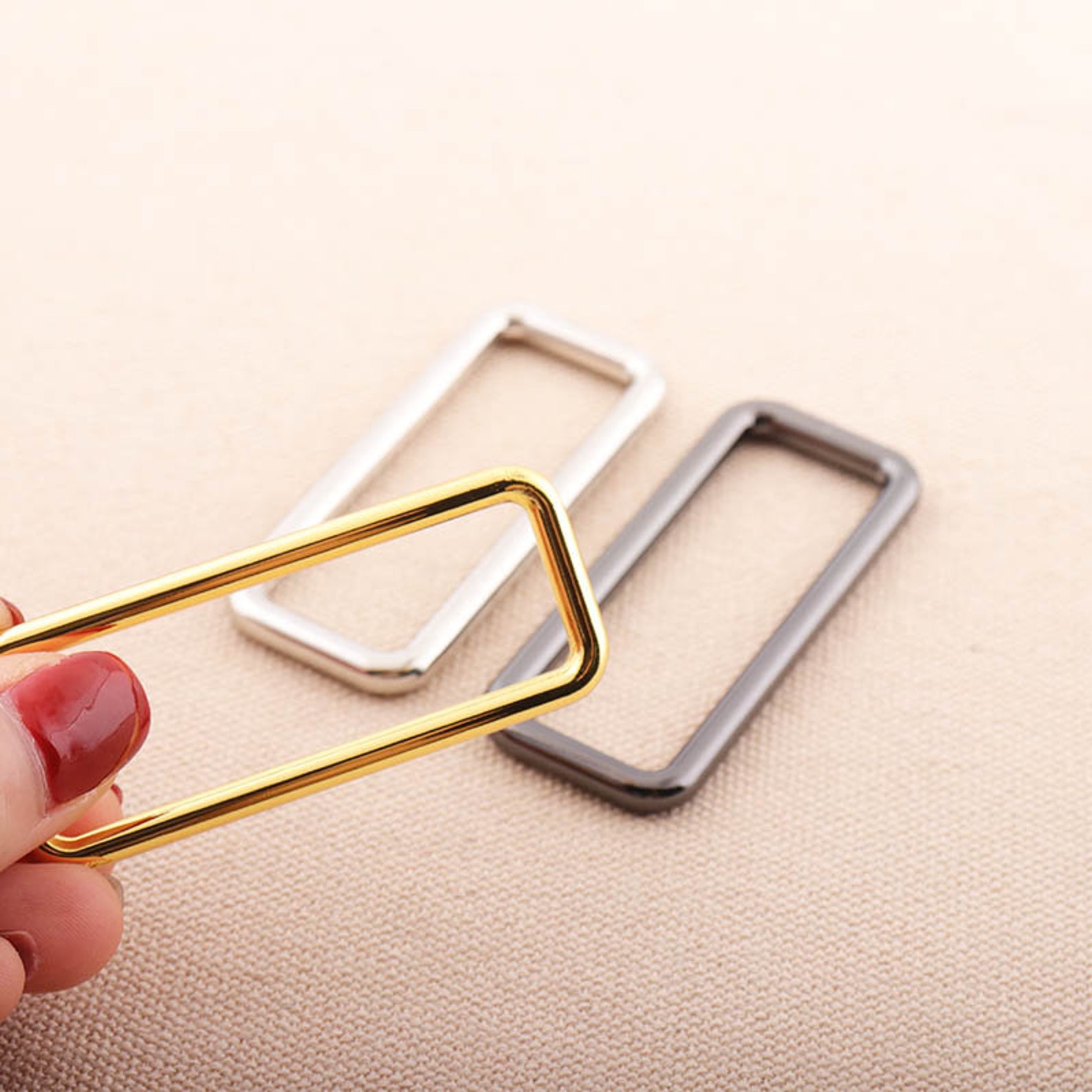 6pcs Strap rectangle ring 5016mm inner size Metal Rectangle | Etsy