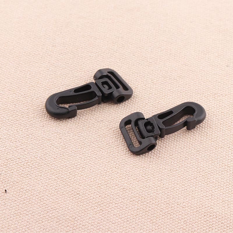 10pcs Small Plastic Snap Hook Swivel Clasp Purse Strap Clip Black Push ...