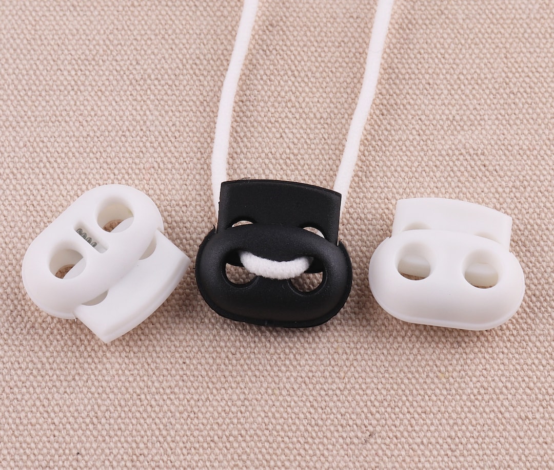 5mm Rope Cord Stopper Black Cord Lock for Elastic Cord Adjuster Toggle ...