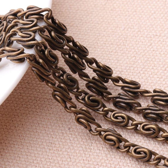 4mmw Twisted Link Chain Antique Bronze Link Chain Twisted - Etsy