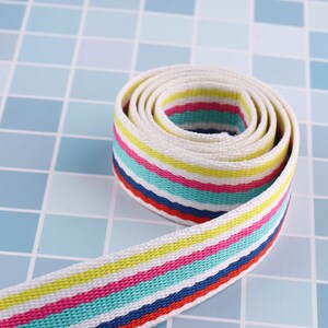 1 Inch 25mm Colorful Striped Elastic, Colored Elastic Webbing,waistband ...