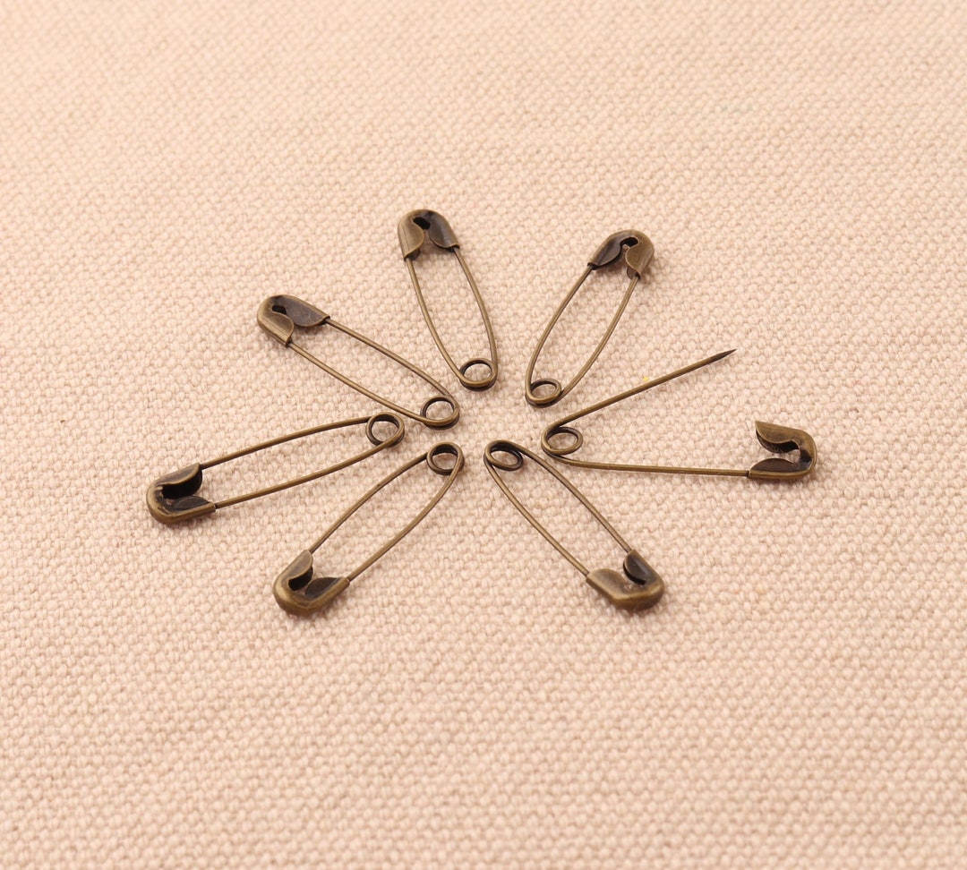 Bronze Color 22mm Safety Pins Brass Brooch Pins Label Pins for Sewing ...