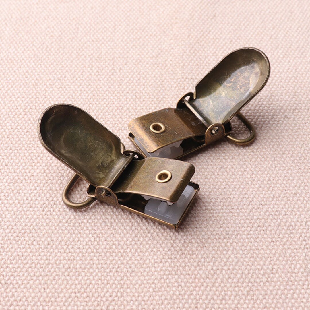 10pcs Bronze 34mm Round Head Metal Pacifier Clips Buckles Suspender ...
