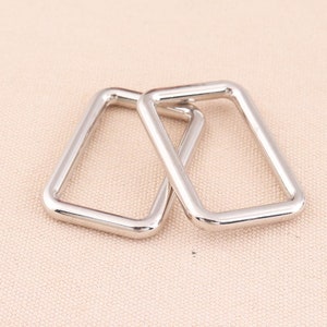 4pcs Silver Non Welded Rectangle Rings Buckles Webbing 40mm for Straps ...