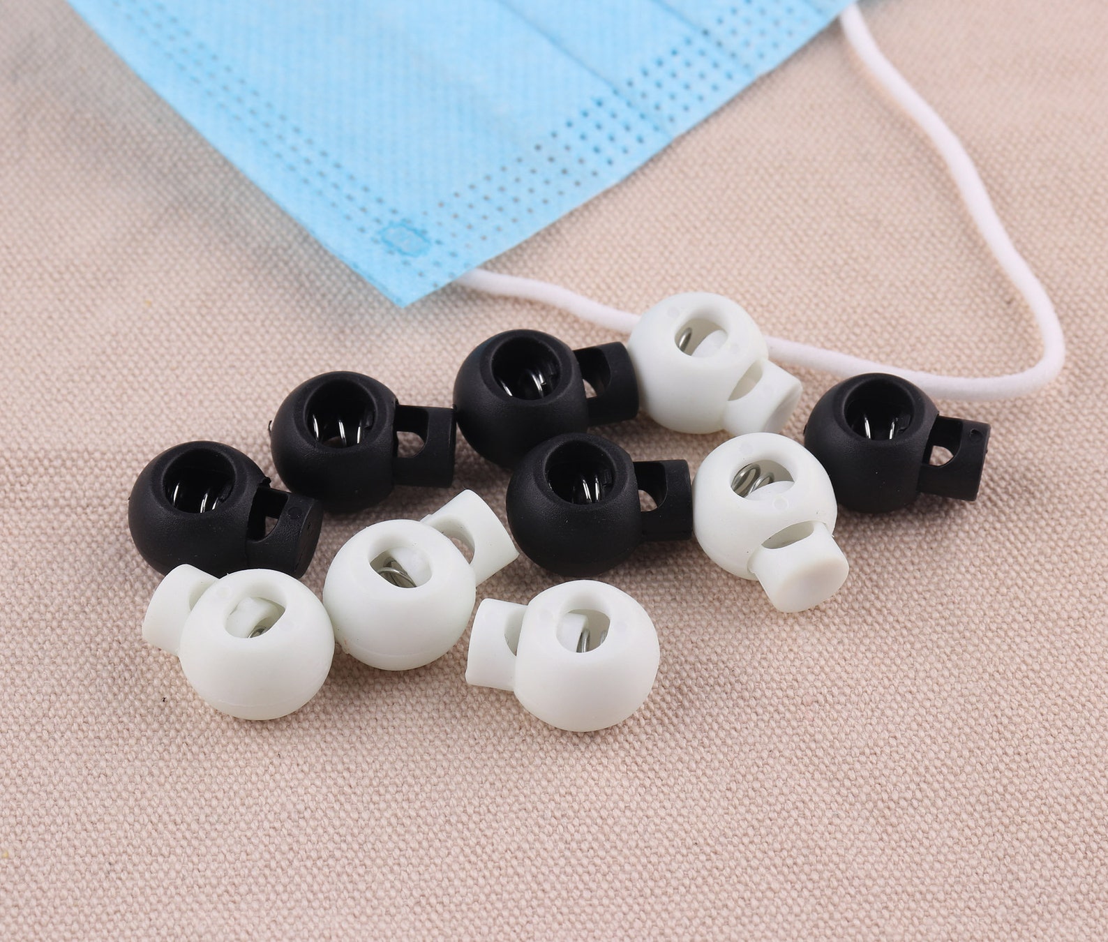 7mm green Rope Cord Stopper 30-50pcs Black Cord Locks for | Etsy