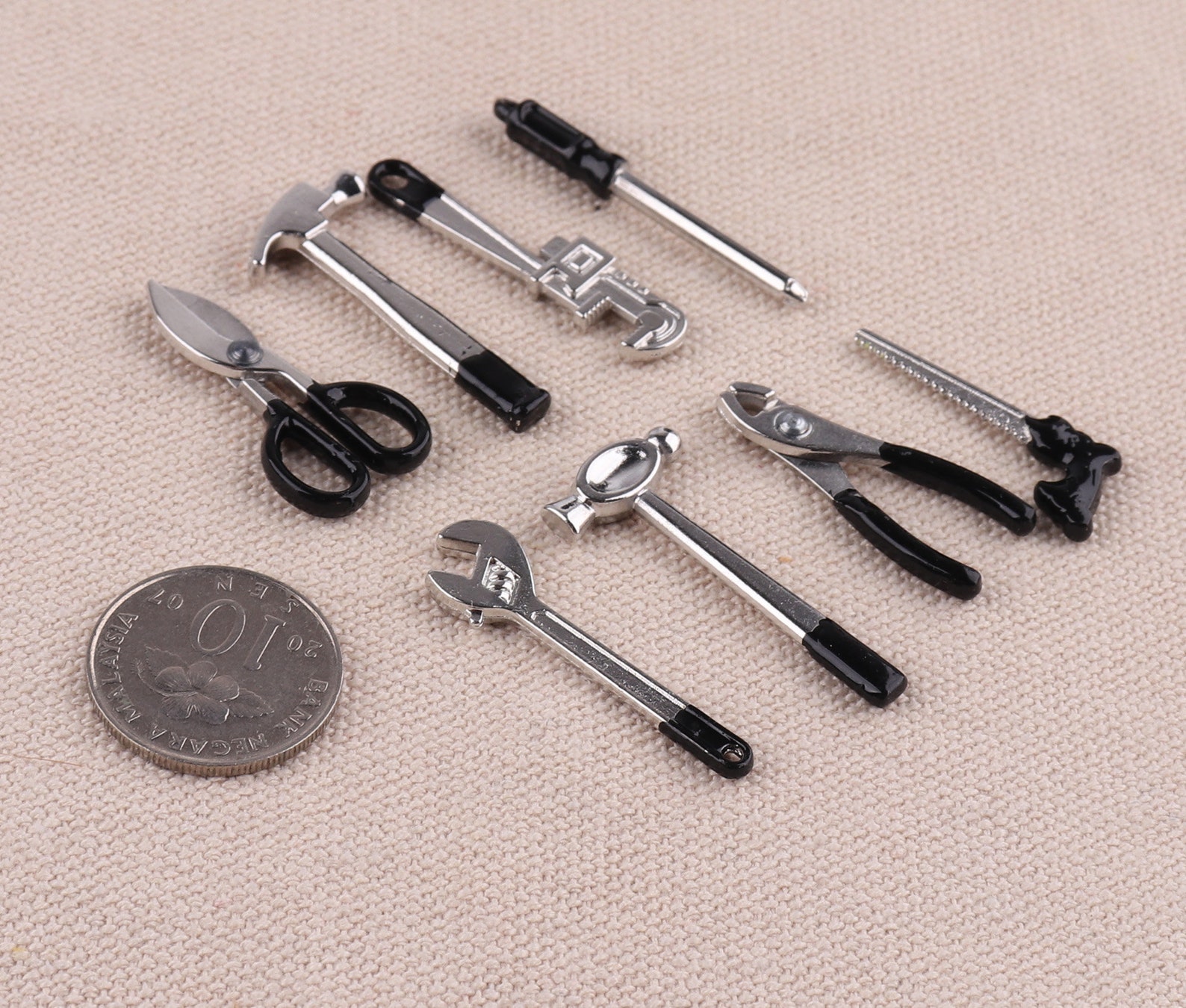 Dollhouse Miniature Tool Box and Tools,mini Tools Set of 8 for ...