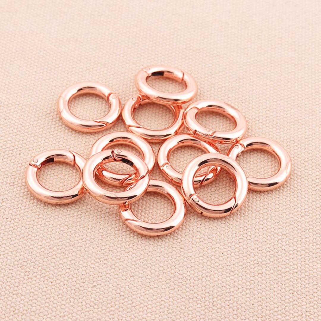 10pcs Spring Gate Ring Rose Gold O-rings 18*11mm Metal O Rings Spring ...