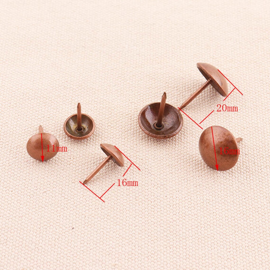 50pcs Upholstery Tacks,nails Round Head Turtle Back, Red Copper ...