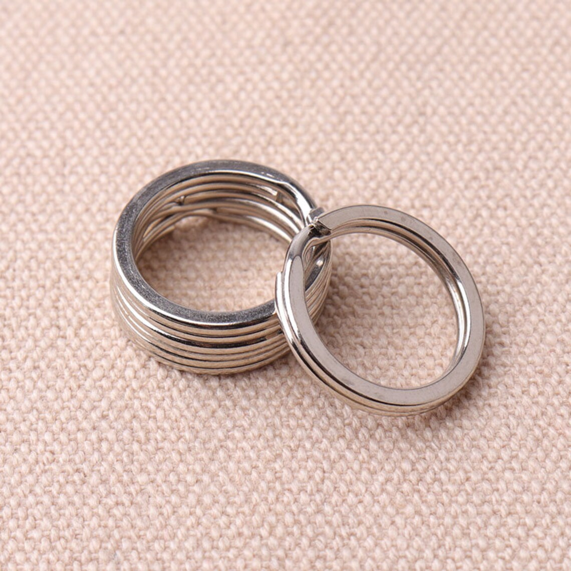 20pcs Small Flat Key Rings 1714mm Metal Silver Split Round | Etsy