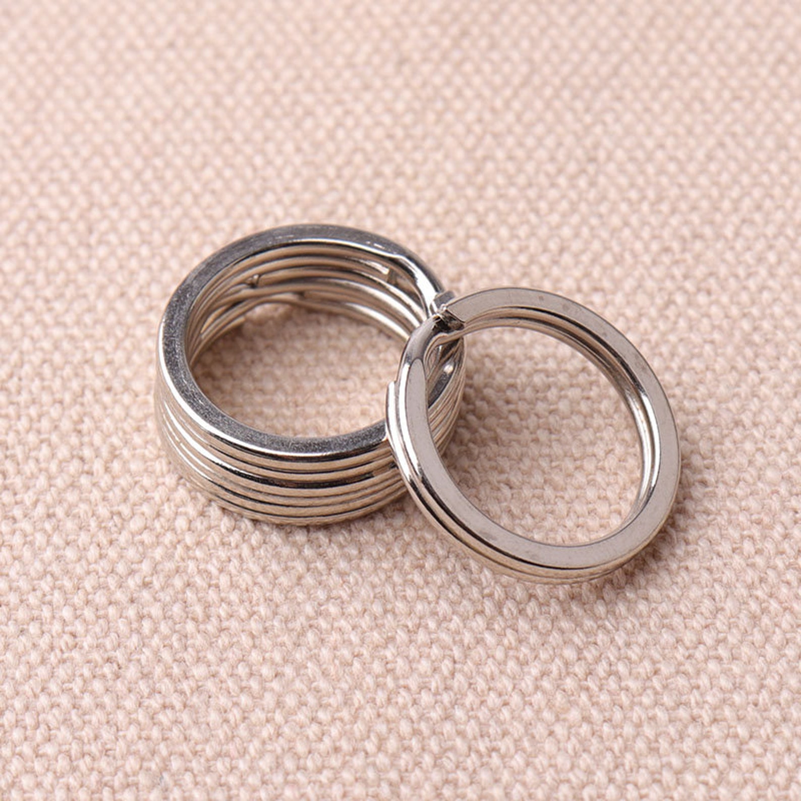 20pcs Small Flat Key Rings 1714mm Metal Silver Split Round | Etsy