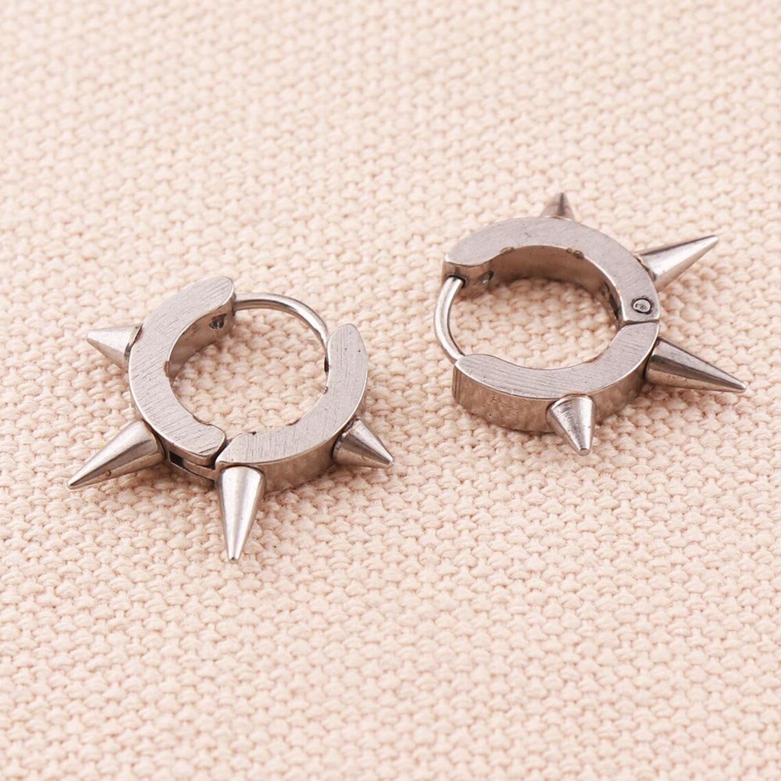 Stainless Steel Black Mens Gifts Punk Rock Earrings 14mm - Etsy