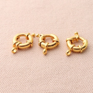 12pcs 15mm Gold Spring Clasp Open Ring Loop Connectors Closure Findings ...