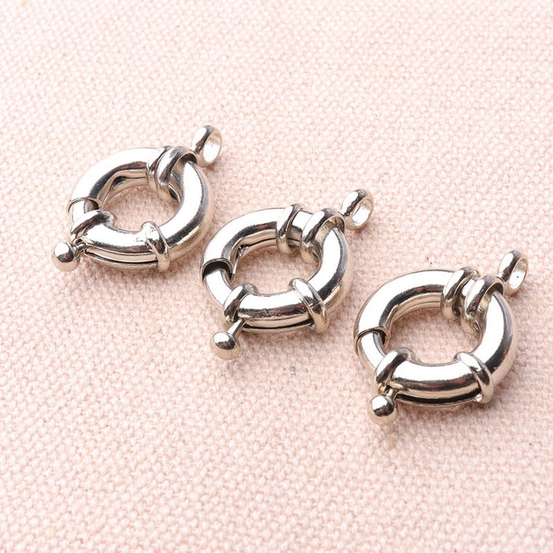 12pcs 17mm Silver Spring Clasp Open Ring Loop Connectors Closure ...