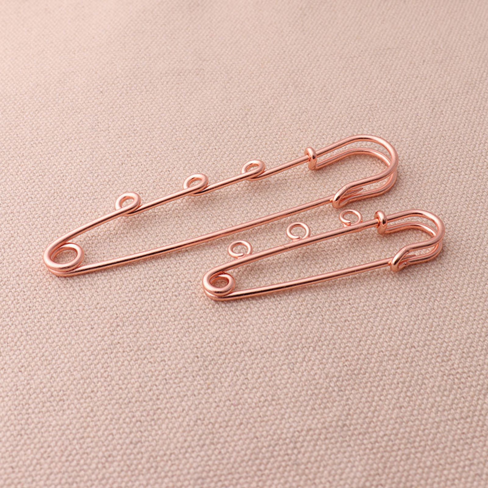 Kilt Pin With Loops Rose Gold Safety Pin Brooch 3 Loops and 4 - Etsy