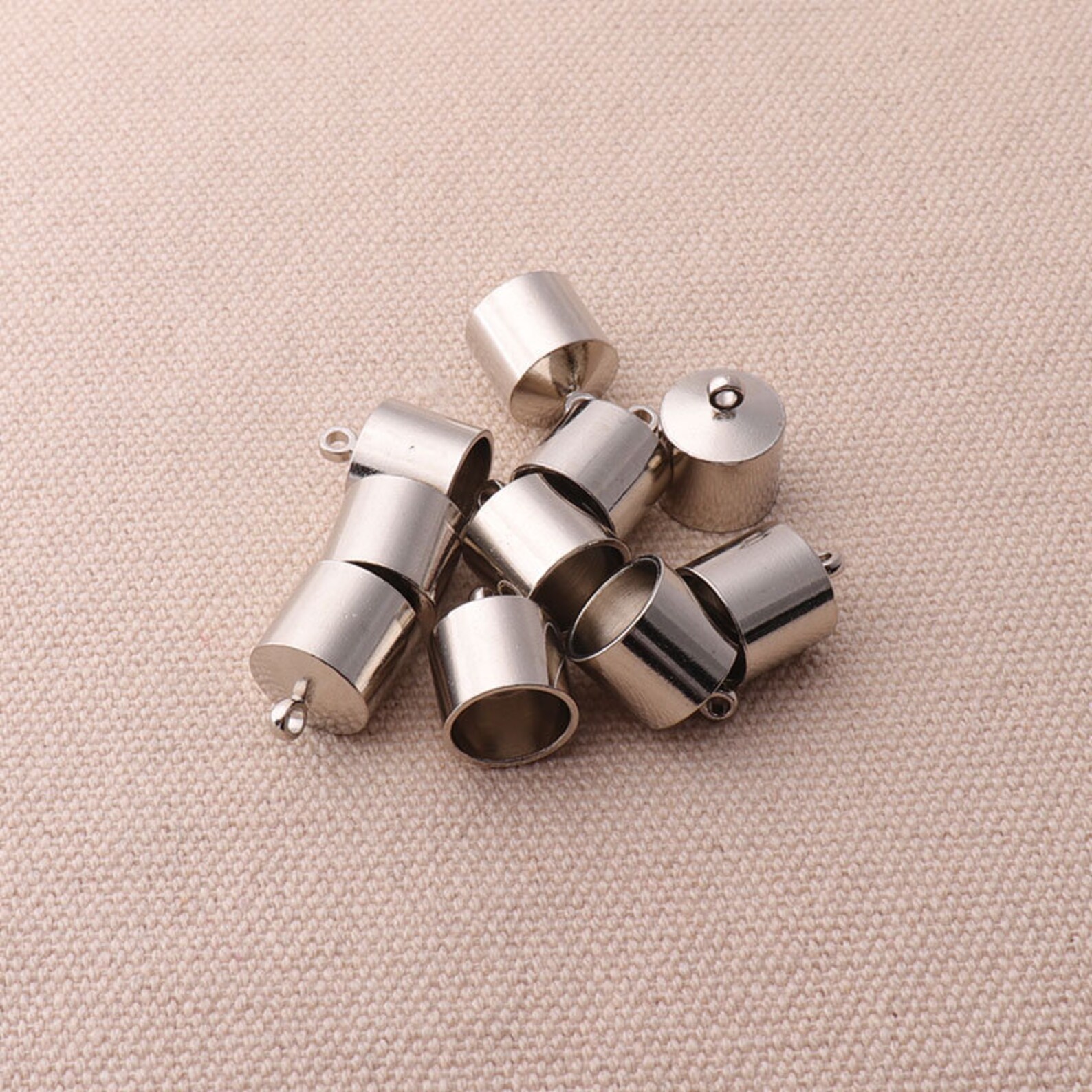 12pcs Cord End Caps Silver Tubes Cord Loops Perfect for 9mm - Etsy