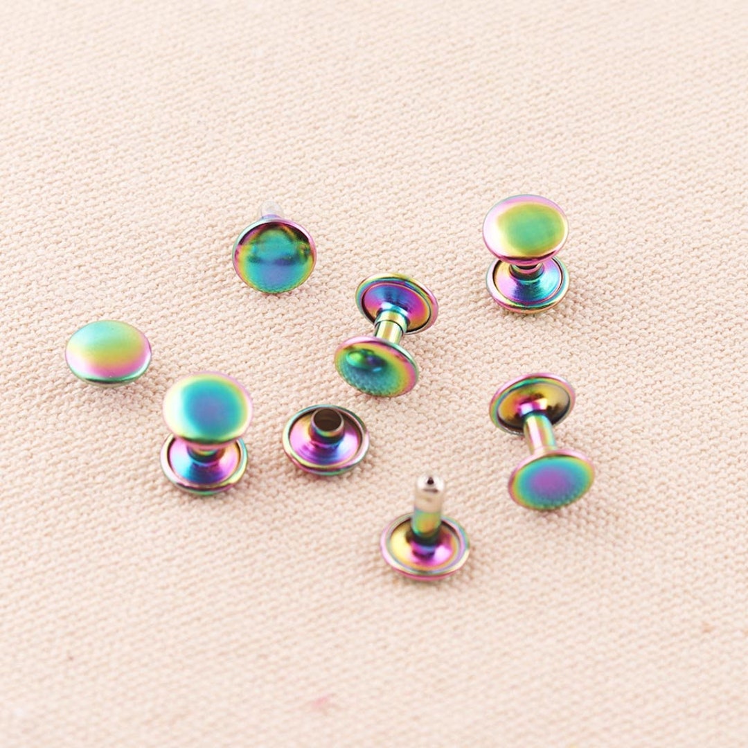 Colorful Rivets 129mm Alloy Rainbow Double Cap Rivets,leather Rivets ...