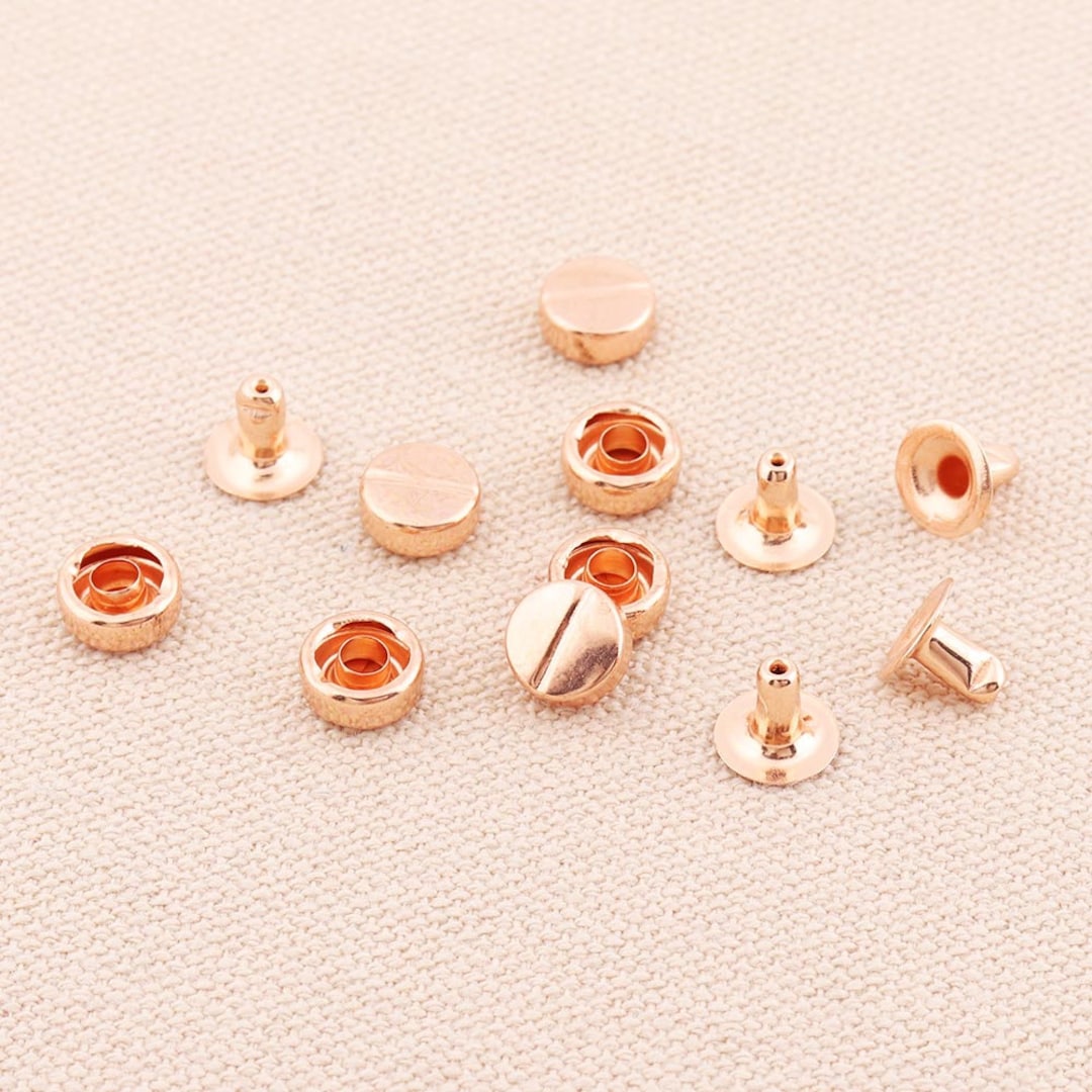 50pcs Double Cap Rivets 8mm Rivets Rose Gold Rivet Rapid Rivets ...