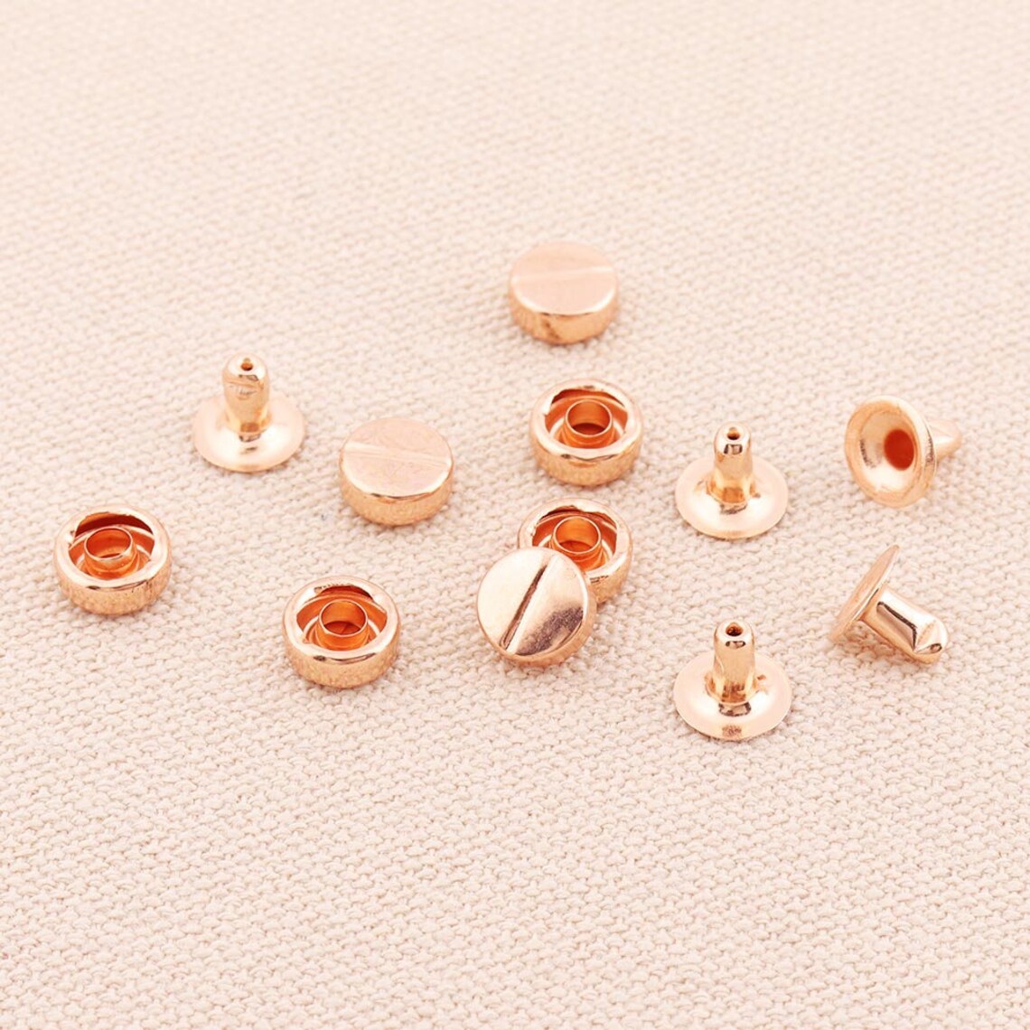 50pcs Double Cap Rivets 8mm Rivets Rose Gold Rivet Rapid | Etsy