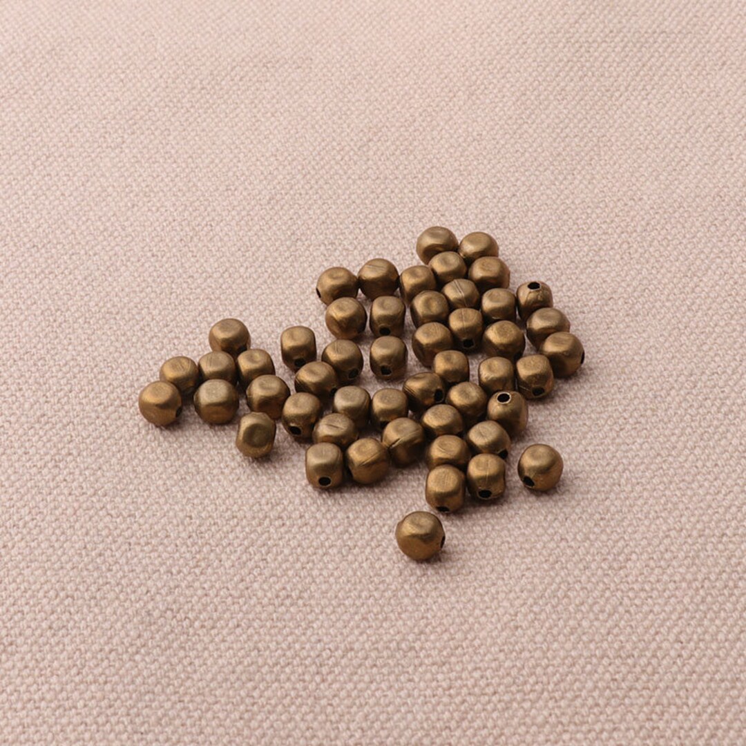 Small Antique Gold Small Beads 5mm Tiny Spacer Square Shape Beads DIY ...