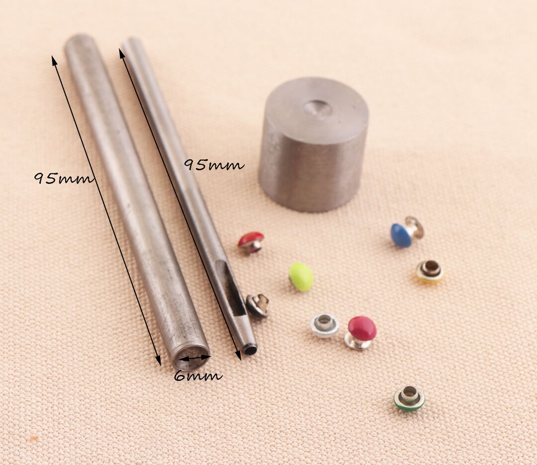6mm 100pc Mixed Color Leathercraft Rivet Round Single Cap Rivets and ...