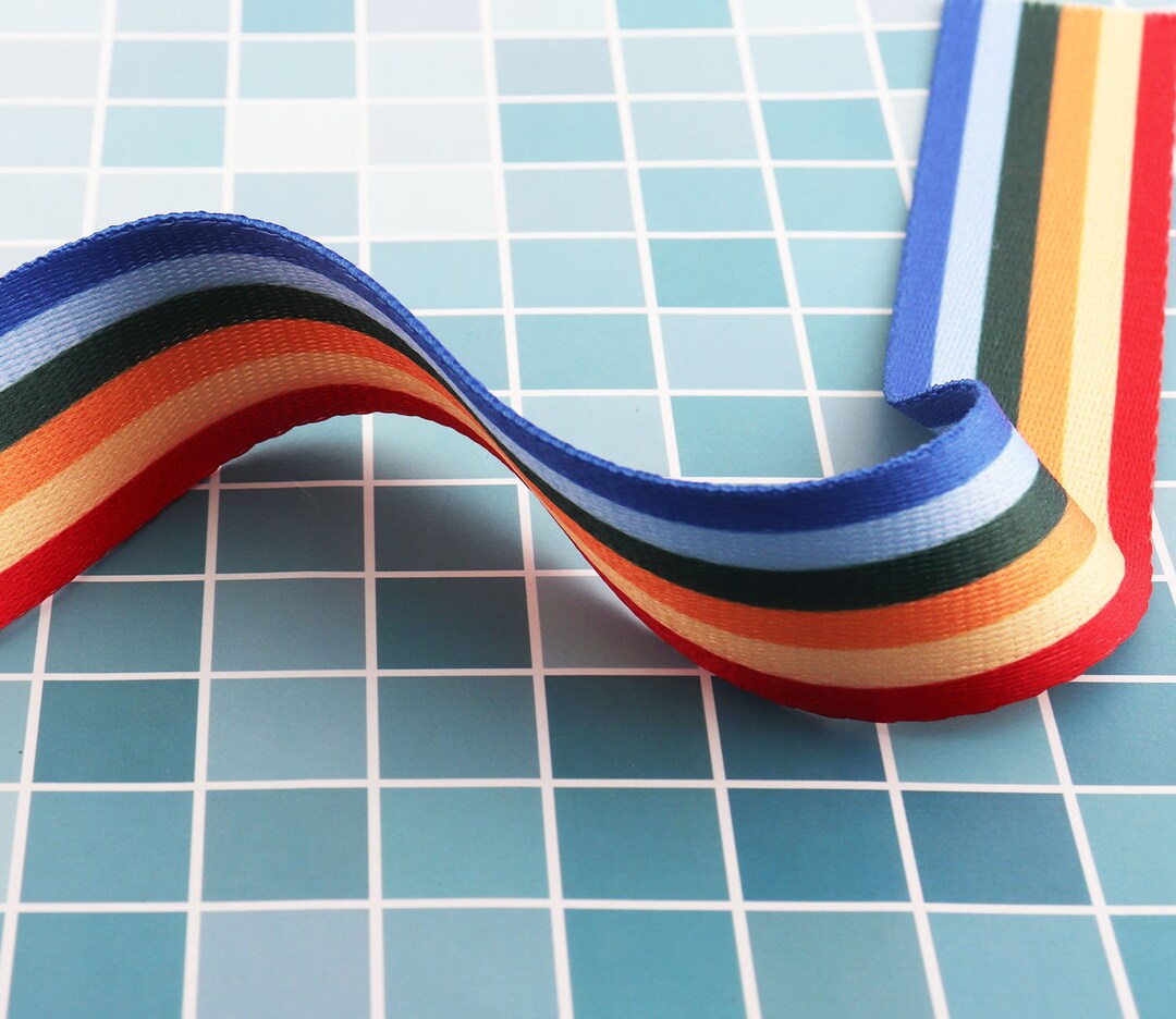 38mm Wide Stripe Webbing,soft Smooth Rainbow Webbing Singelband,purse ...