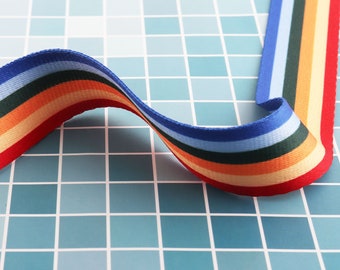 38mm width Rainbow Soft Smooth Webbing with stripe pattern | Etsy