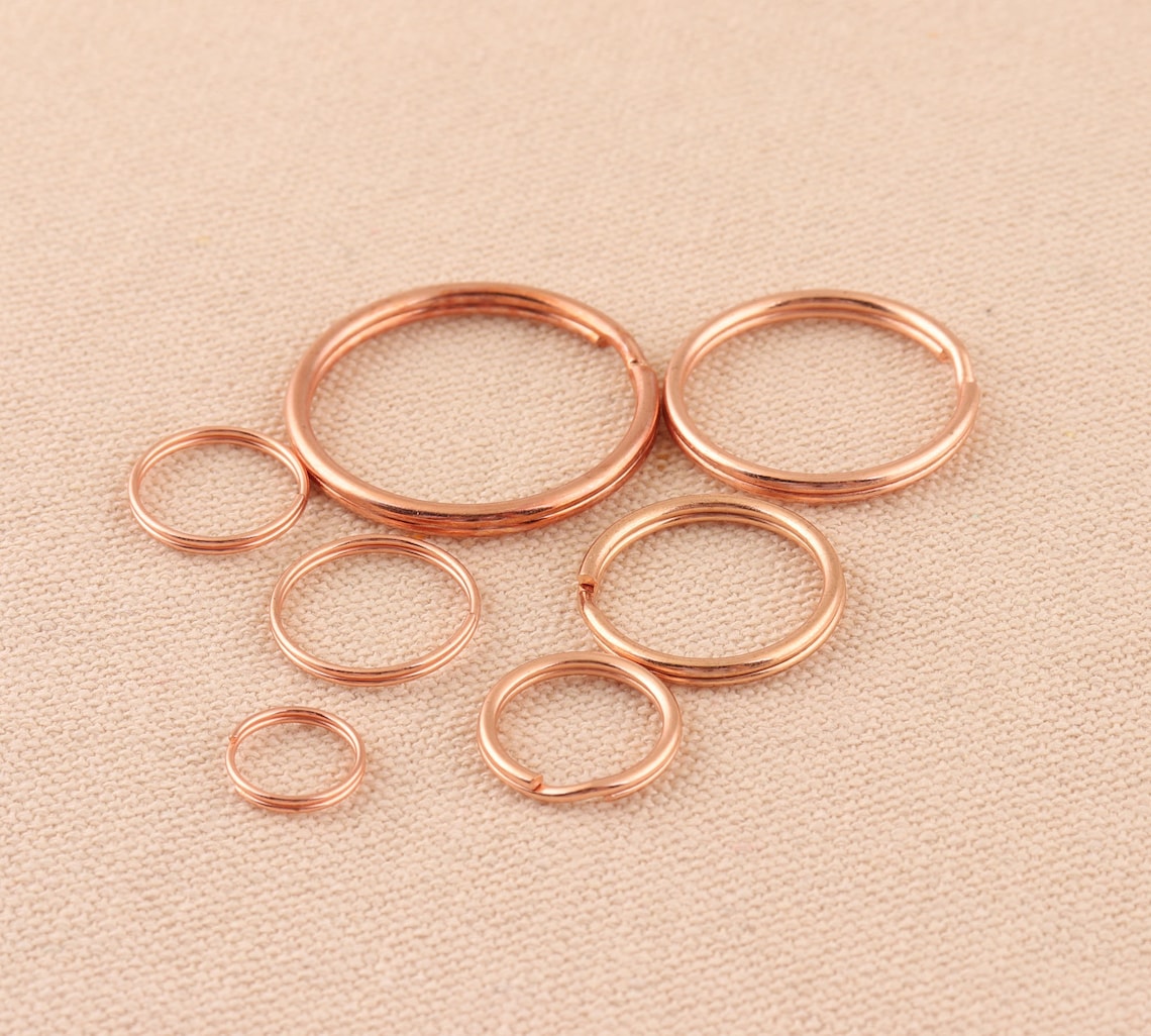 100pcs 10/12/14/15/16/20/25/30mm Key Ring Rose Gold Color Key - Etsy