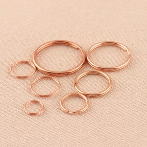 100pcs 10/12/14/15/16/20/25/30mm Key Ring Rose Gold Color Key Chain ...