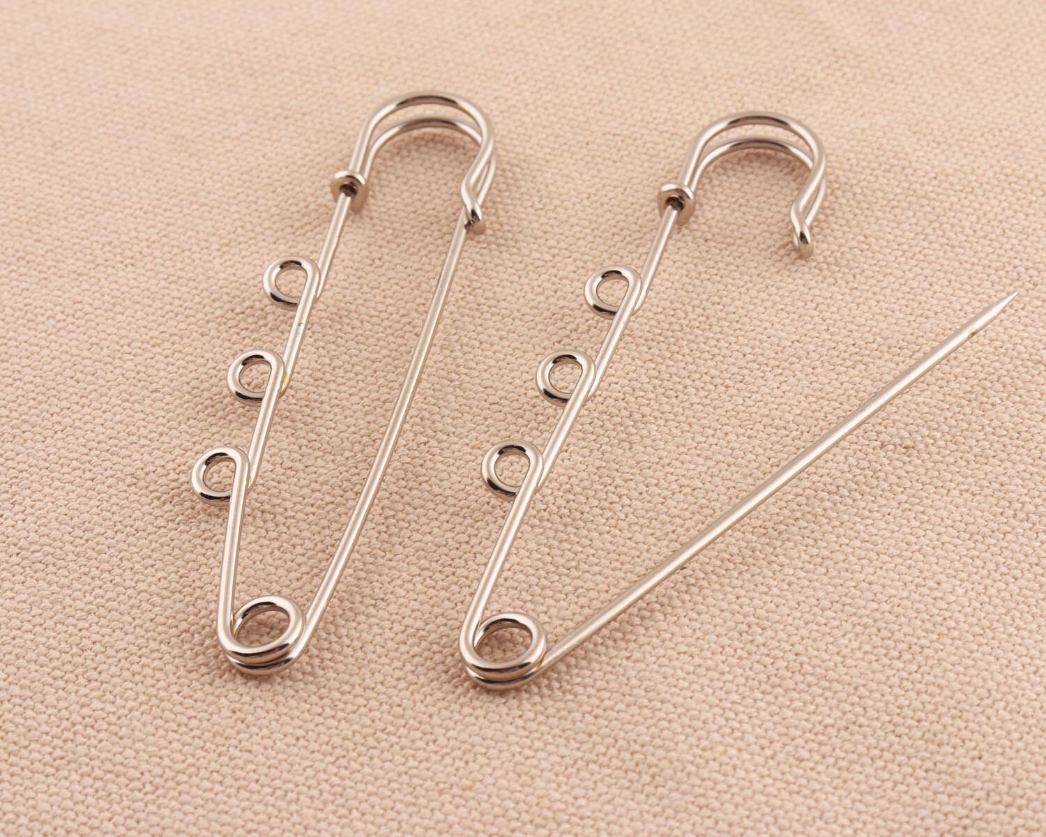 10pcs Safety pins metal silver color loop pins label brooch | Etsy