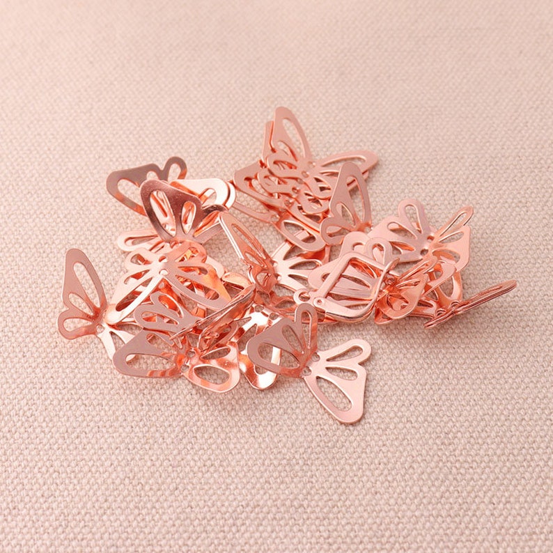 20pcs Rose Gold Butterfly Filigree Stamping Butterfly Charms 27mm ...