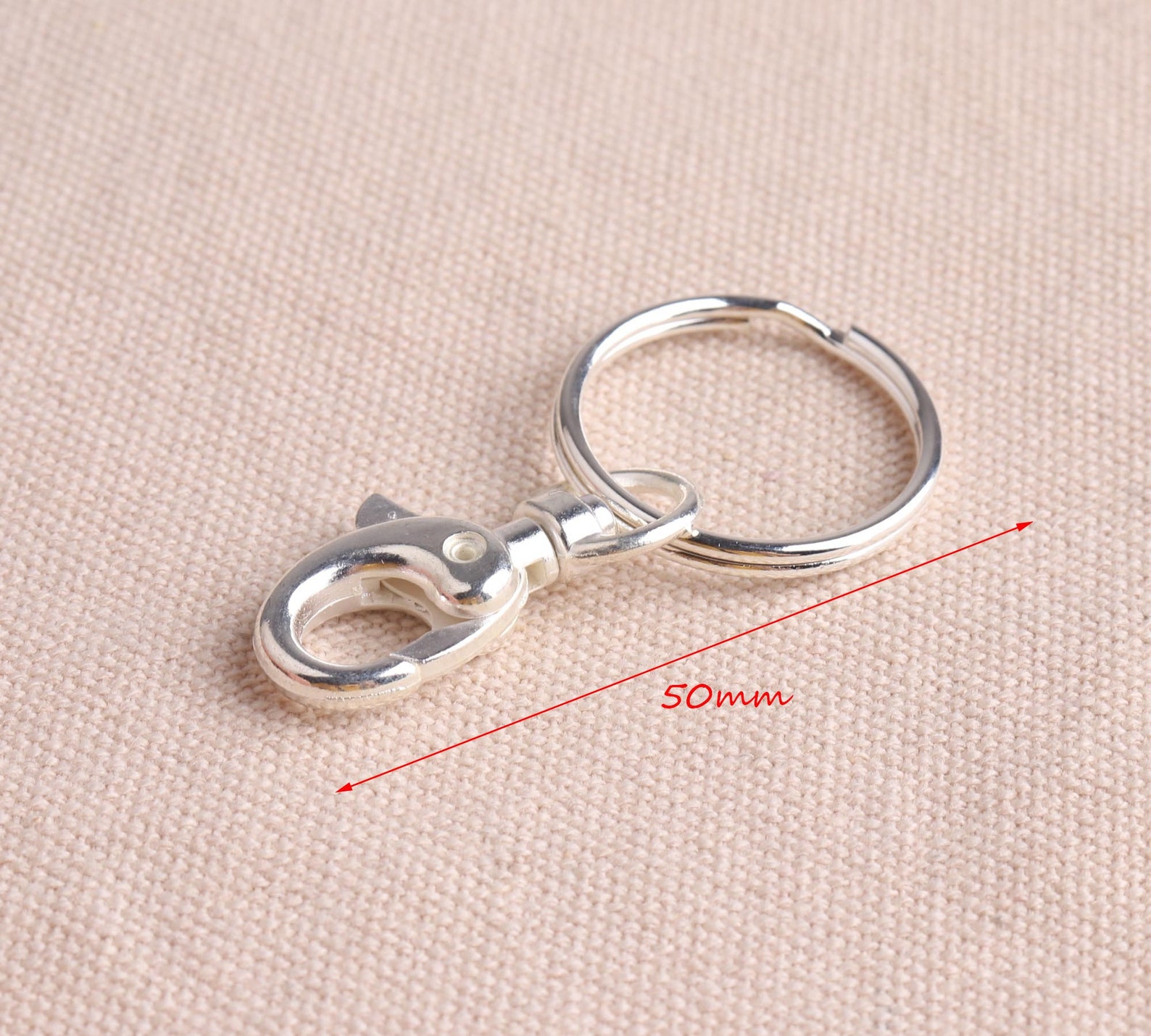 10pcs Swivel Snap Hook With Key Ring Silver Color Key Chain - Etsy