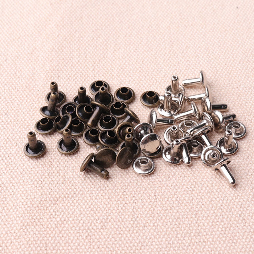 Double Cap Rivets Cap Rivets 8mm Silver & Bronze Cap Rivets Studs ...