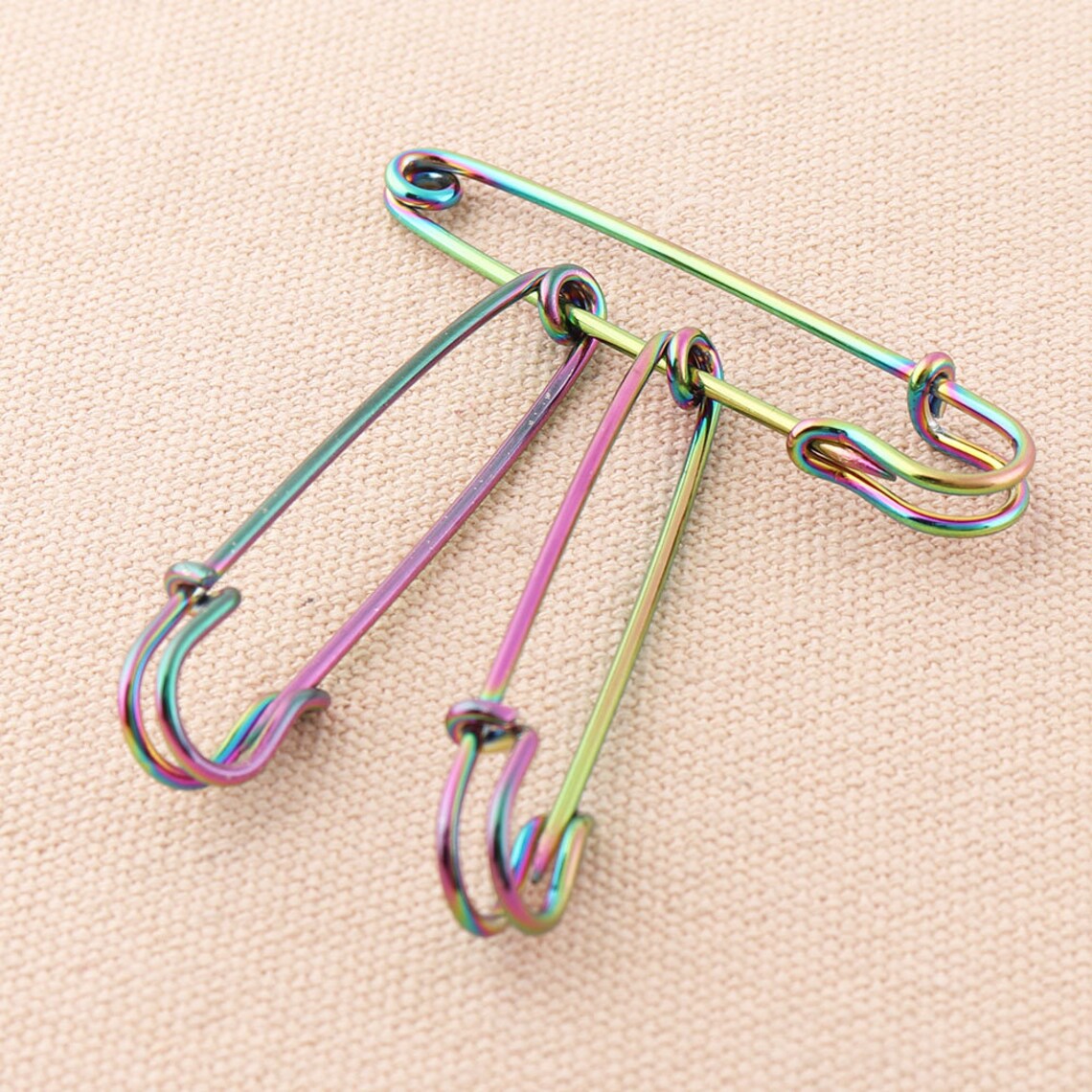 15pc Safety Pins, 56mm Rainbow Pins, Clothing Rainbow Safety Pins ...