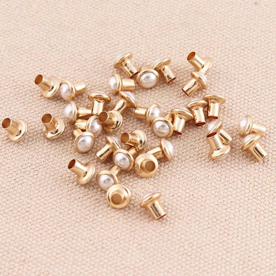 7*6mm Gold& White Rivets ,hollow Rivets , Studs for Leather Craft ...