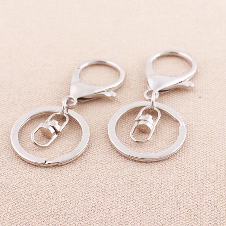 Silver Keychain Rings 65mm Lobster Clasp Keychains With Silver - Etsy