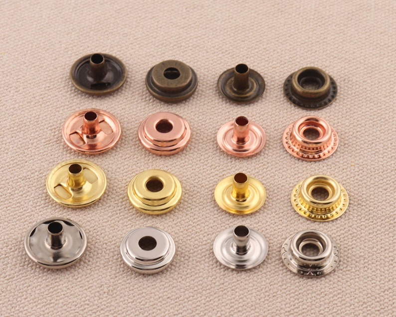4 Parts Snaps Buttons Rose Gold /nickel/bronze/gold Color Press Buttons ...