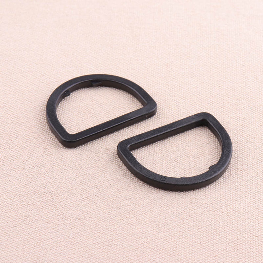 10pcs Black Plastic D-rings 38mm Inner Size Bag Strap D-ring Finding ...