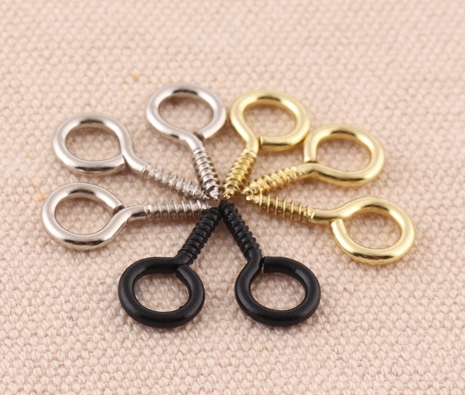 Loop Screws Screw Eye Bails Eye Hook Bails Silver Screw Eyes | Etsy