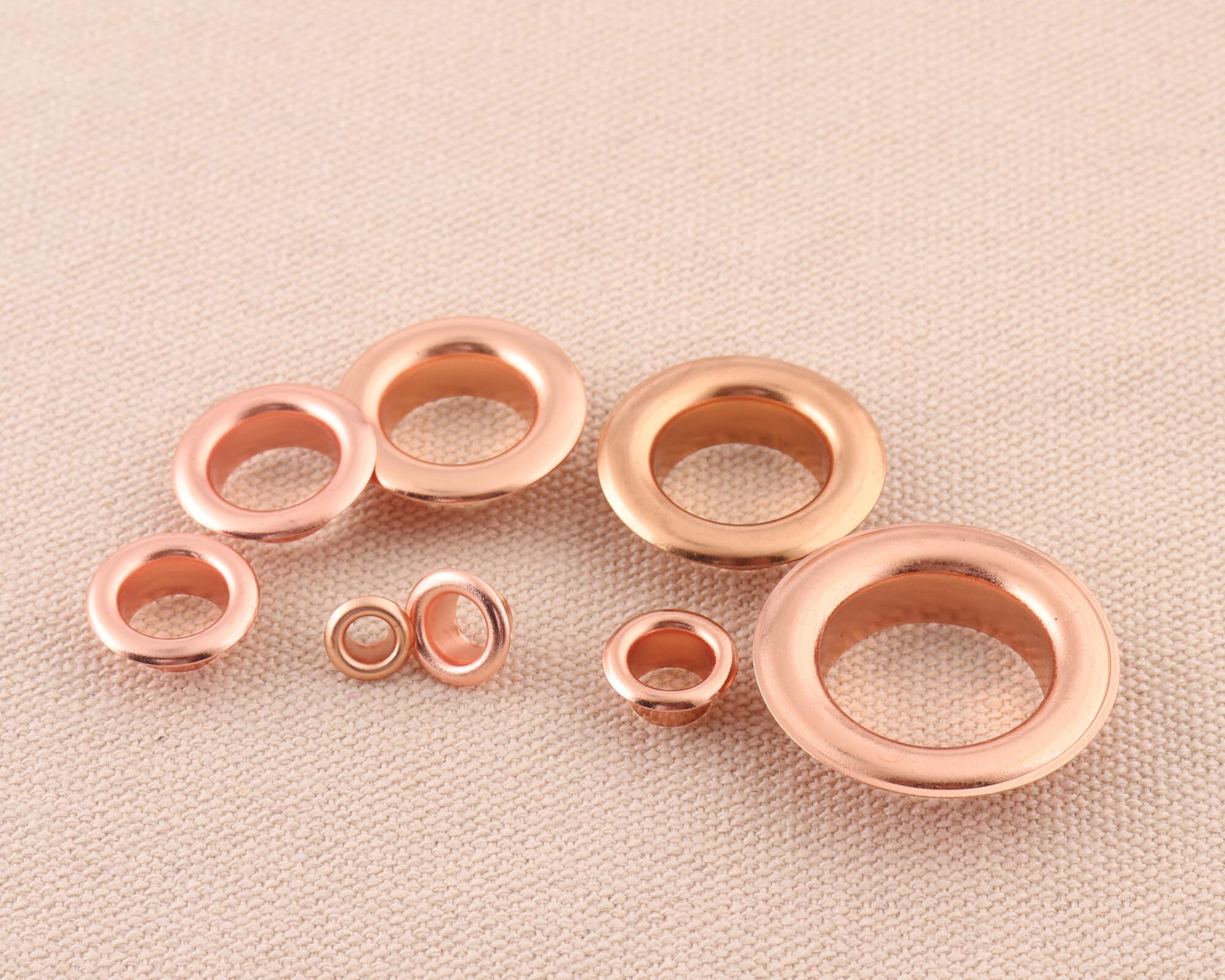 100pcs 4/5/6/8/10/12/13/17mm Rose Gold Color Metal Grommets Eyelets ...