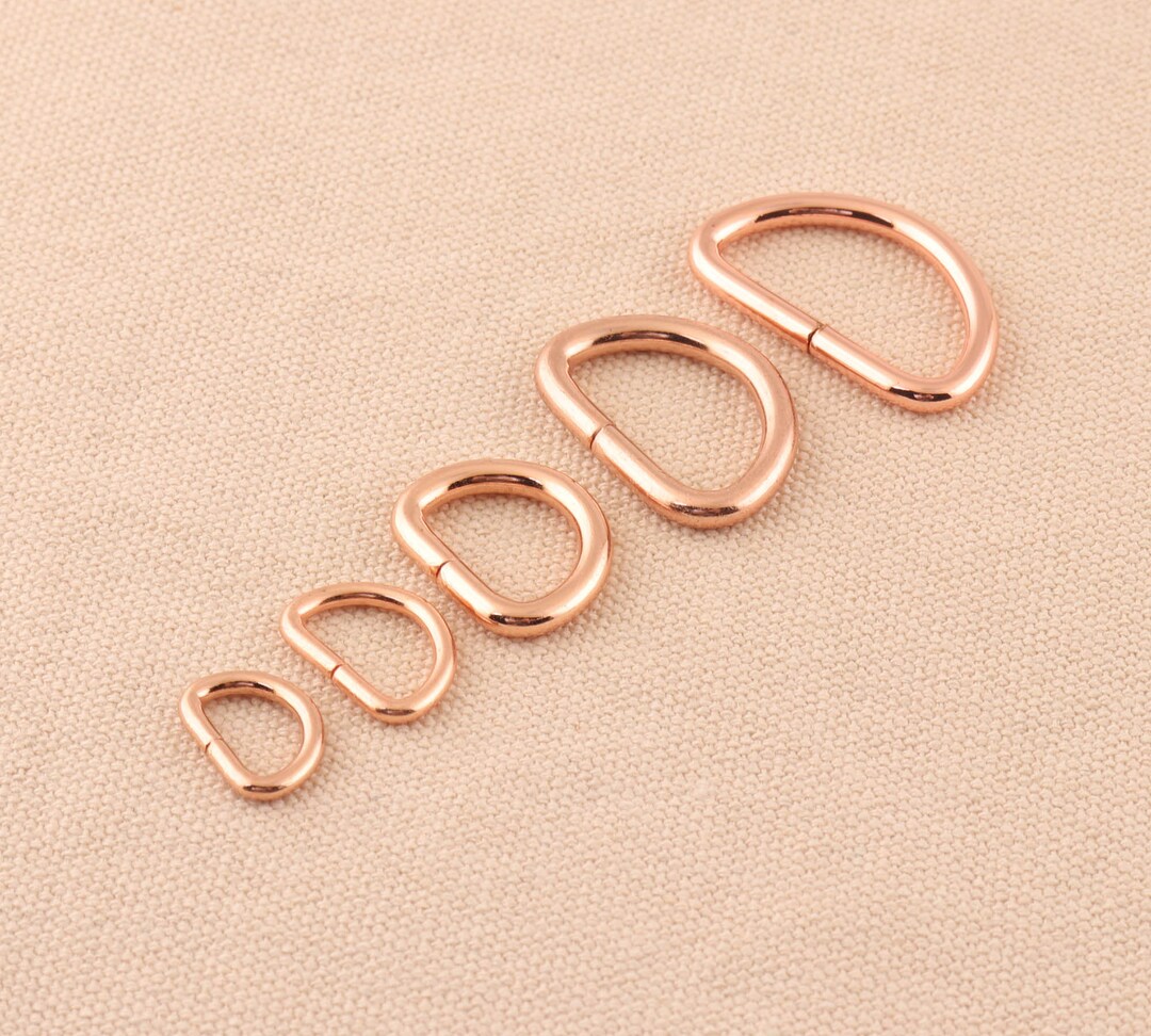 50pcs/lot Rose Gold D-rings Dee Ring 10/12/14/20/25mm Inner Bag Buckle ...