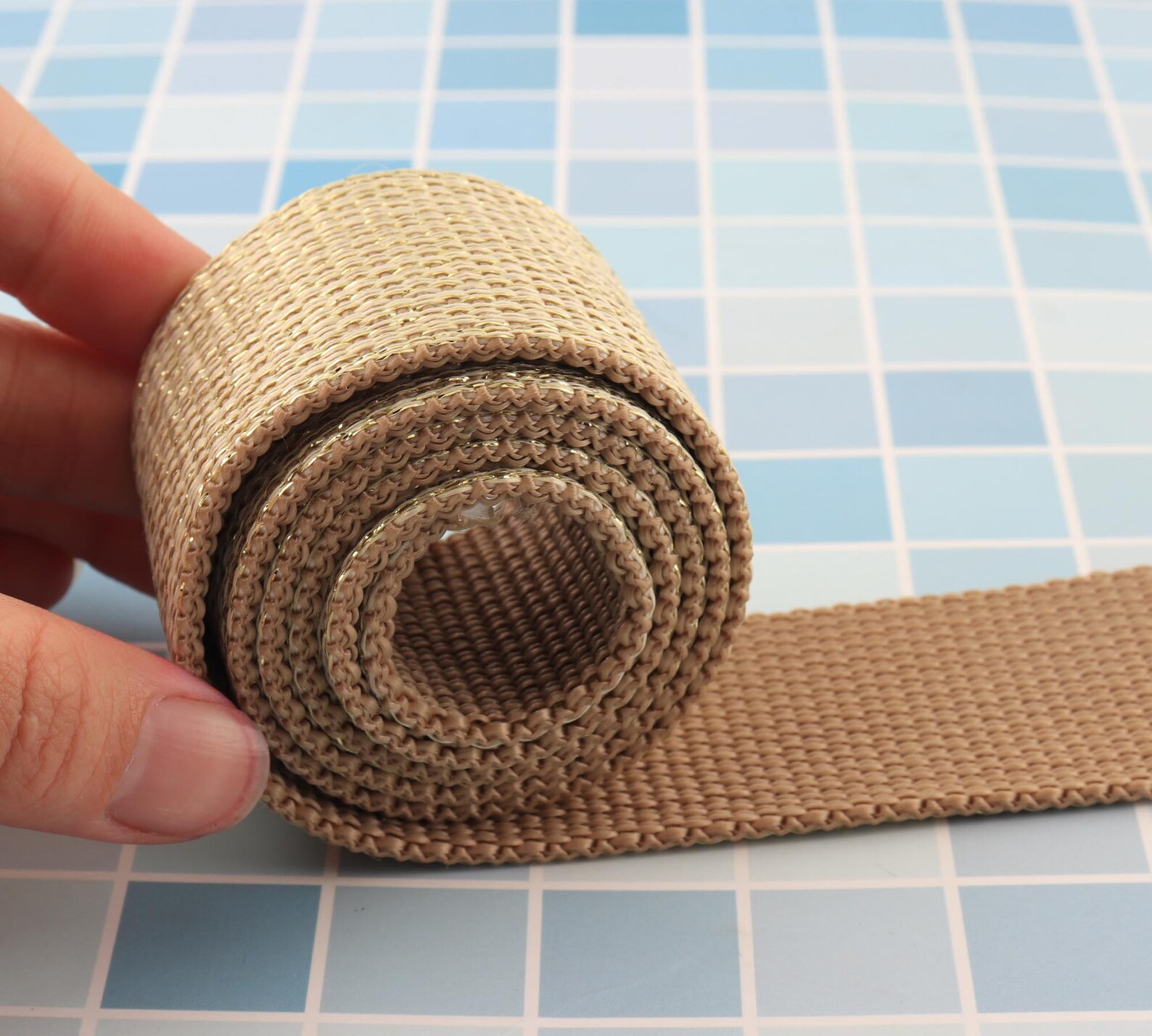 38mm Wide 1 1/2" Gold Color Webbing Cotton Canvas Webbings for Bag Belt ...