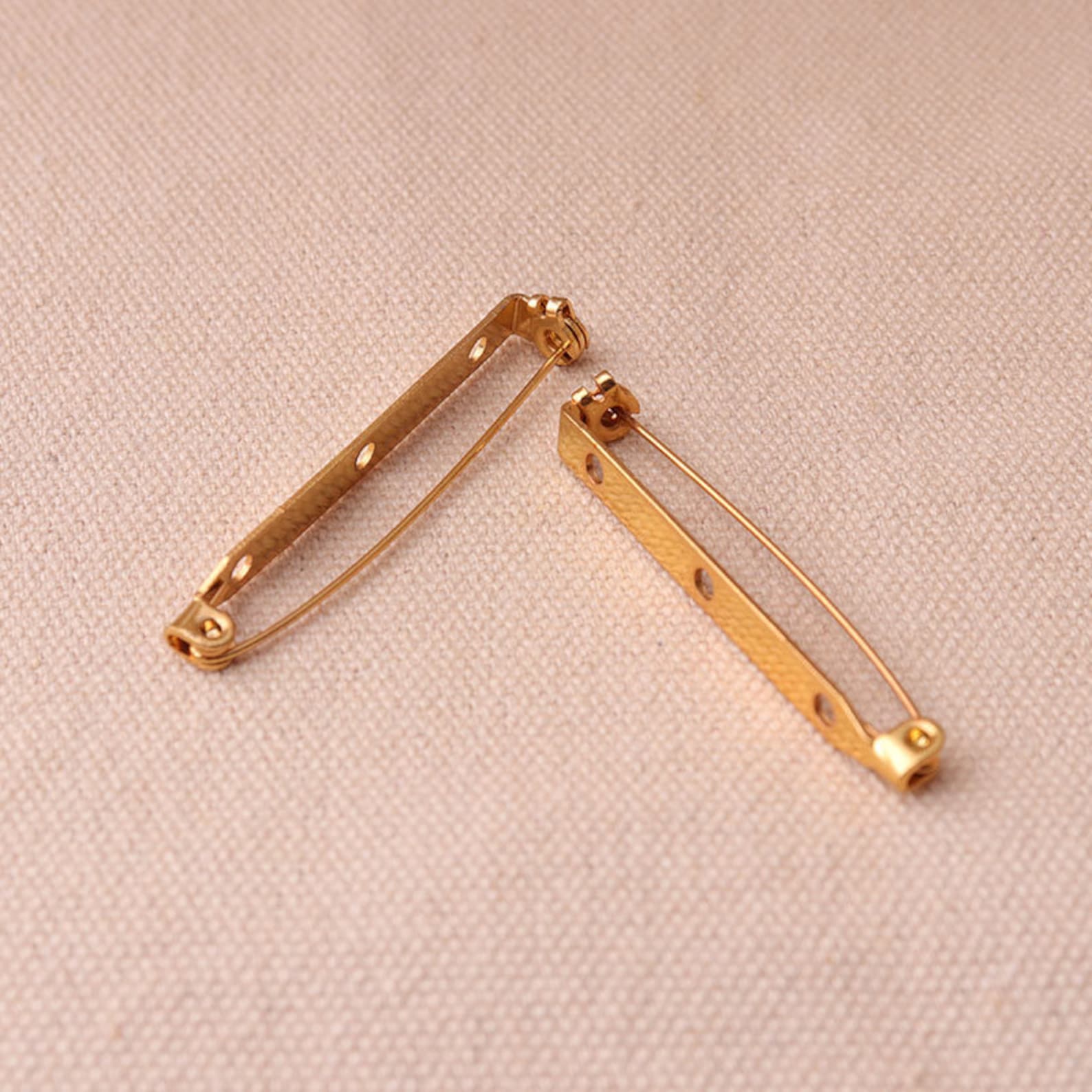 12pcs Brooch Pin Back 407mm Gold Brooch Pins With Roll Safety - Etsy