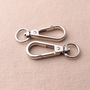 4pcs Swivel Clasp Push Gate Clasp Silver Snap Clip Hook Push Gate ...