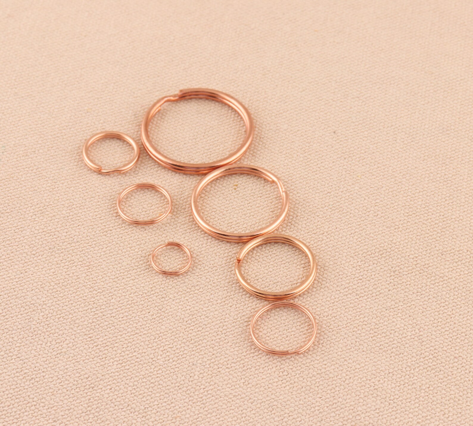 100pcs 10/12/14/15/16/20/25/30mm Key Ring Rose Gold Color Key - Etsy