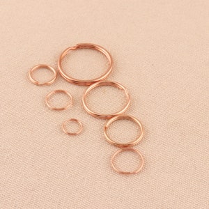 100pcs 10/12/14/15/16/20/25/30mm Key Ring Rose Gold Color Key Chain ...