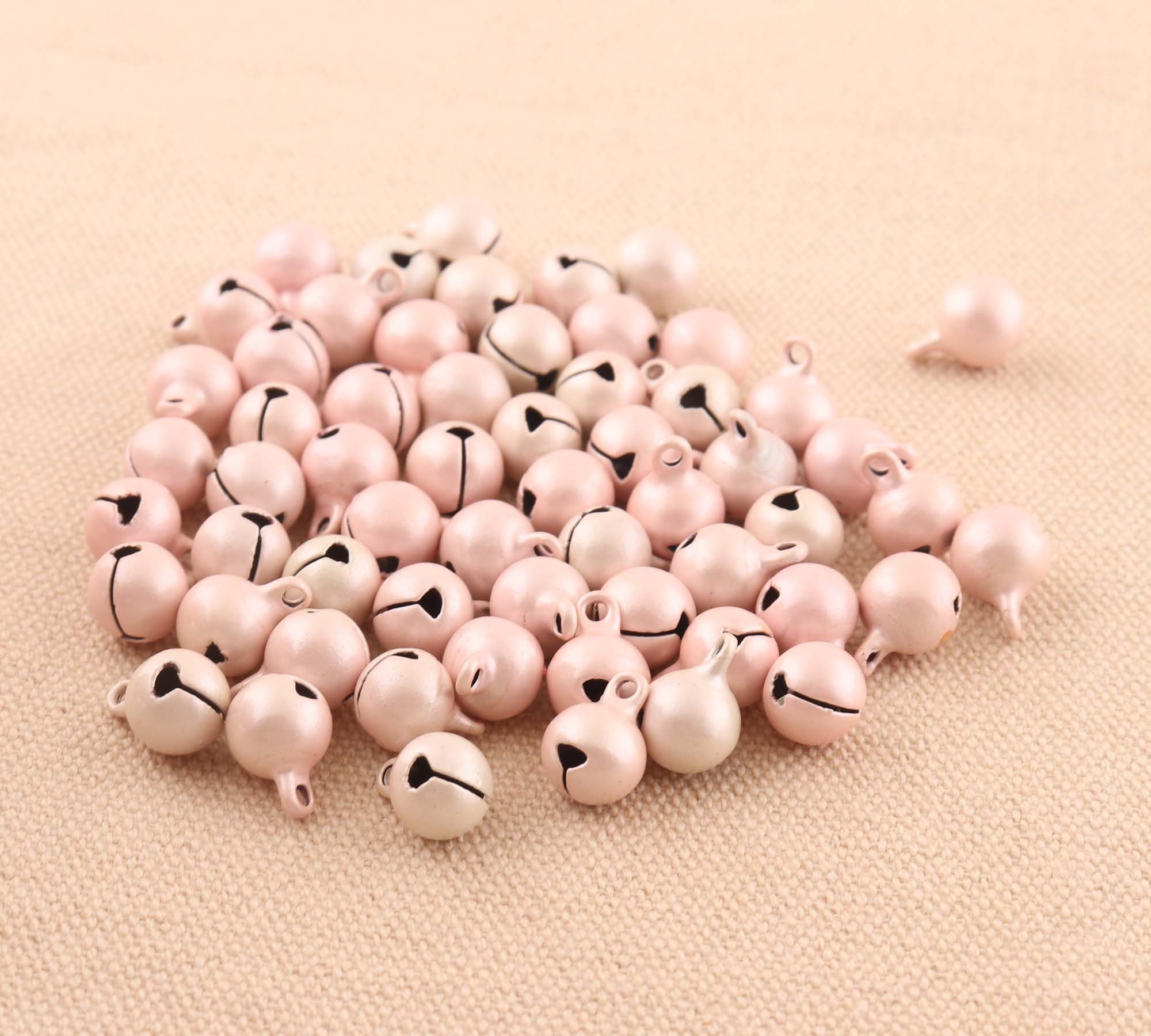100pcs pink color small bell jingle bell 8mm metal loose beads | Etsy